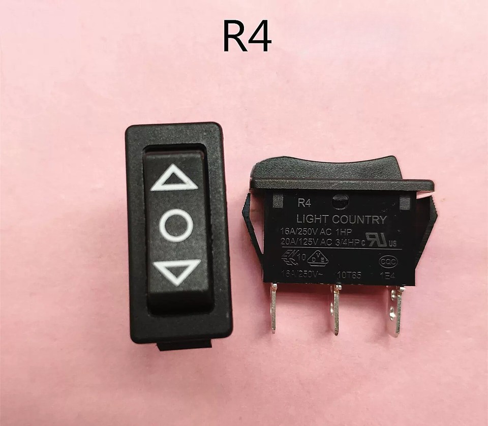 2pcs LIGHT COUNTRY R4 Double Side Self-Reset Rocker Switch 3Pin 16A250V ...