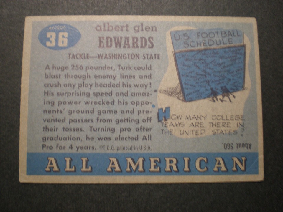 1955 TOPPS # 36 TURK EDWARDS VG | eBay