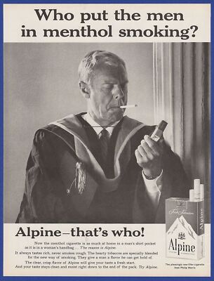 Vintage 1961 ALPINE Cigarettes Tobacco Cigarette RARE Print Ad 60's | eBay