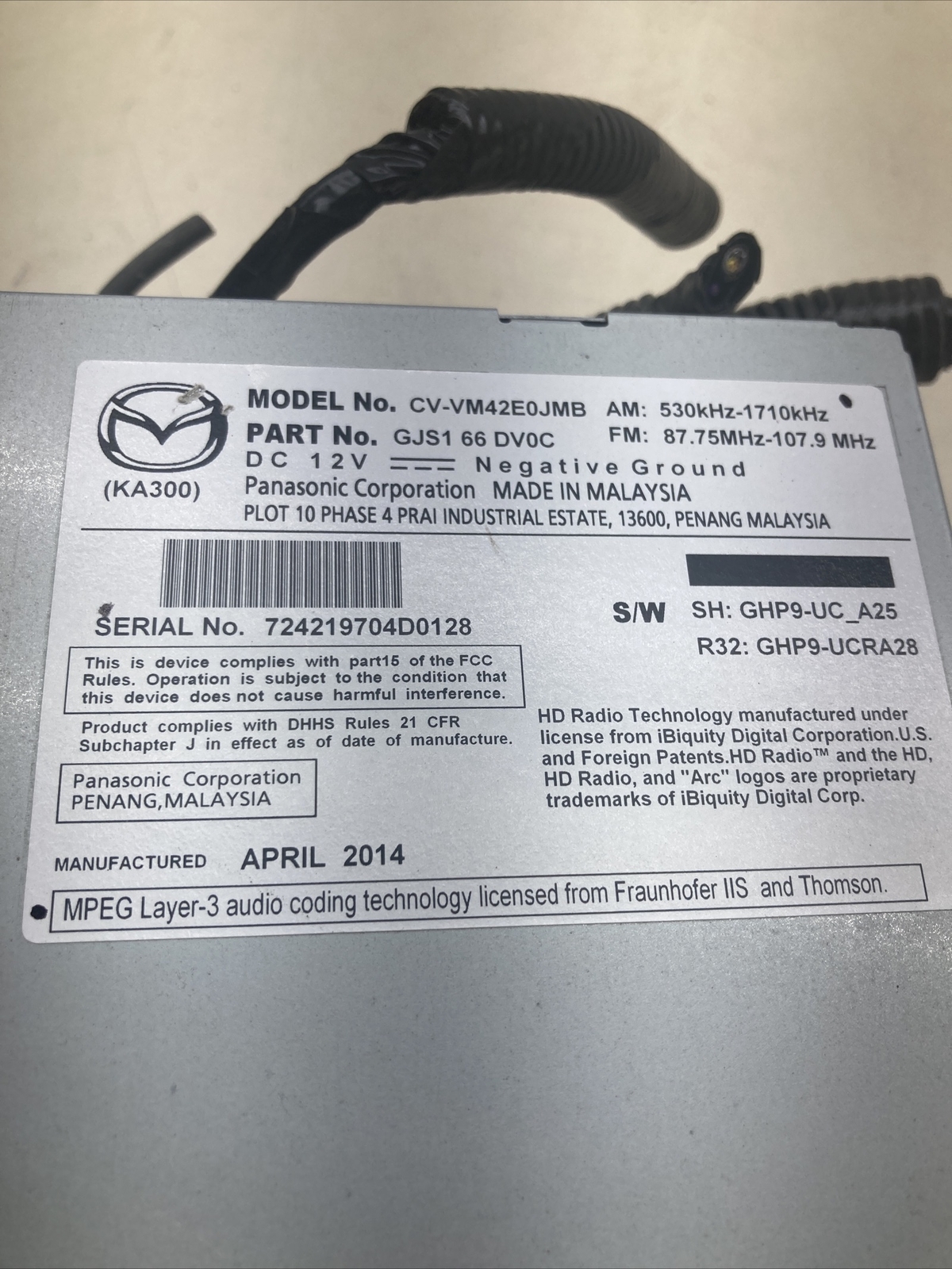 2014 2015 2016 2917 MAZDA 6 CD PLAYER NAVIGATION RADIO RECEIVER OEM | eBay