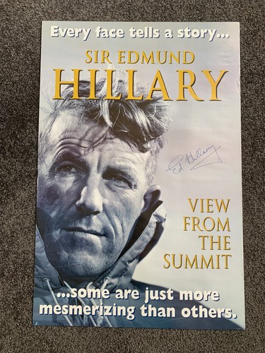 SIR EDMUND HILLARY AUTOGRAPHED POSTER VIEW FROM THE SUMMIT | eBay Australia