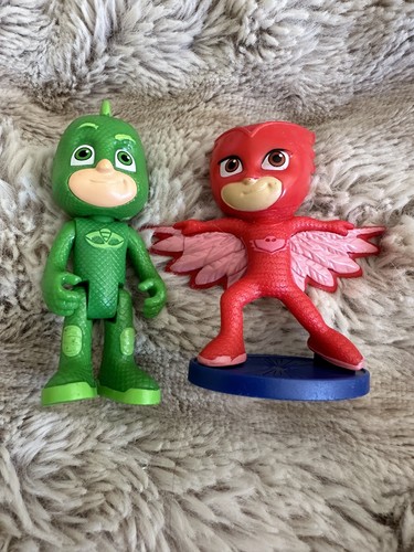PJ Masks Collectible 2 Figures Power Up Poses Owlette Gekko Cake Topper ...