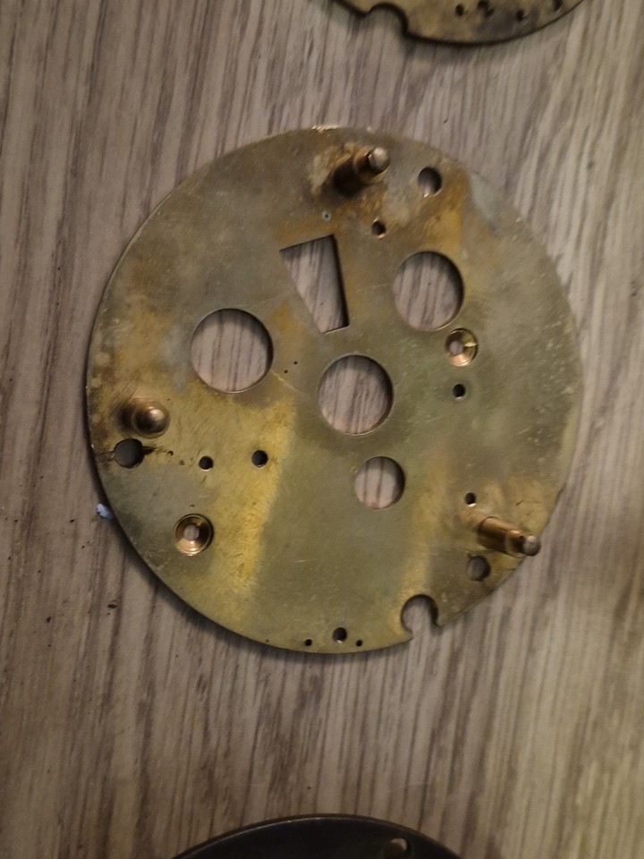 Antique Round French Clock Movement Spare Parts Mainspring Plates Bell ...
