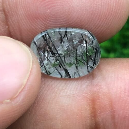 Natural Gorgeous Rutile Quartz 7Ct Transparent Cab Loose Gemstone Cut ...