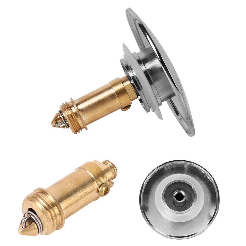 Sink Plug Pop Up Chrome Basin Waste Spring Bolt Easy Push Click Clack ...