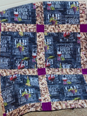 Handmade Quilt- Wine Quilt - 47" X 59"-Different Wines, Corks | eBay