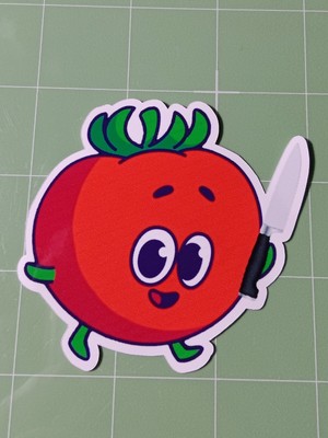 2 Scary Horror Killer Tomato Stickers | eBay