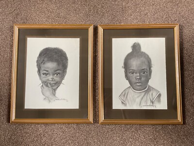 Vintage Framed Pair Signed J. MacDonald Henry Charcoal Art Prints Top ...