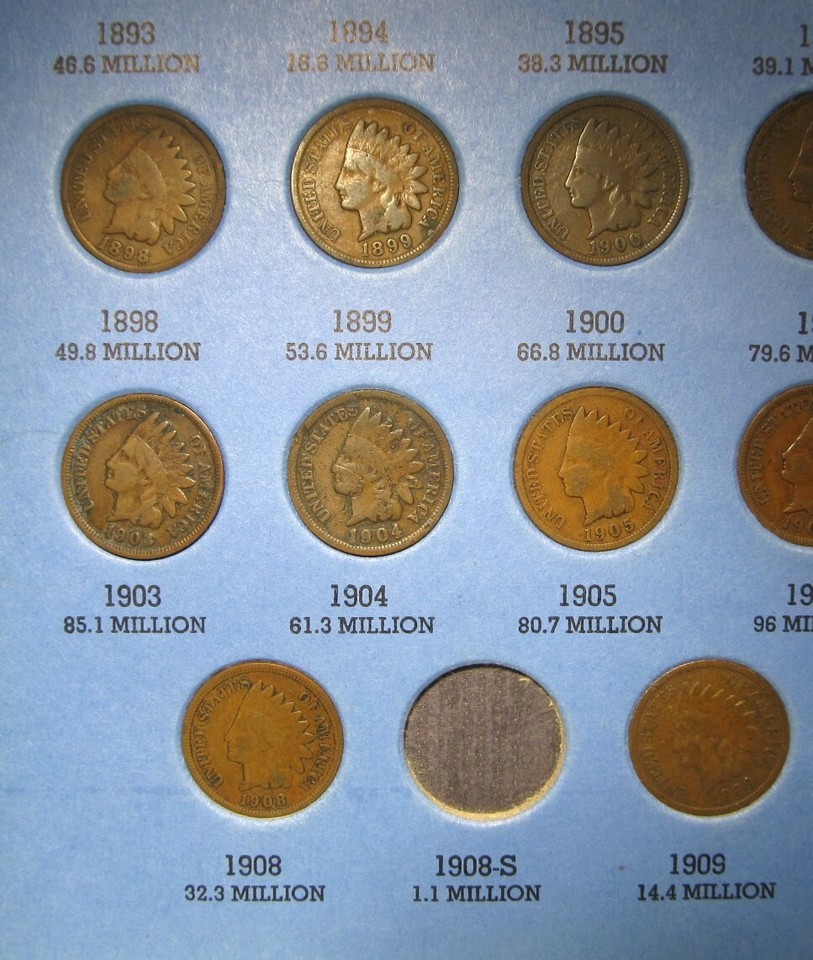Vintage Indian Cent Collection 43 Different Dates 1857-1909 AN644 | eBay