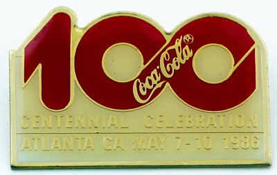1986 Coca-Cola Coke 100th Centennial Celebration Atlanta GA Lapel Pin ...