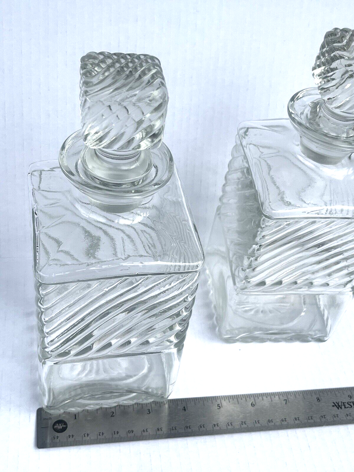 1940's OLD MR BOSTON SQUARE BOTTLE LIQUOR DECANTER WITH SQUARE STOPPER ...