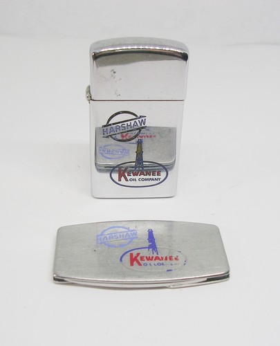 Zippo Lighter Nail File Set Advertising Kewanee Oil Company Harshaw | eBay