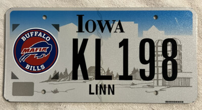 LICENSE PLATES Iowa Real Unissued Plate With Fantasy Sticker KL198 | eBay