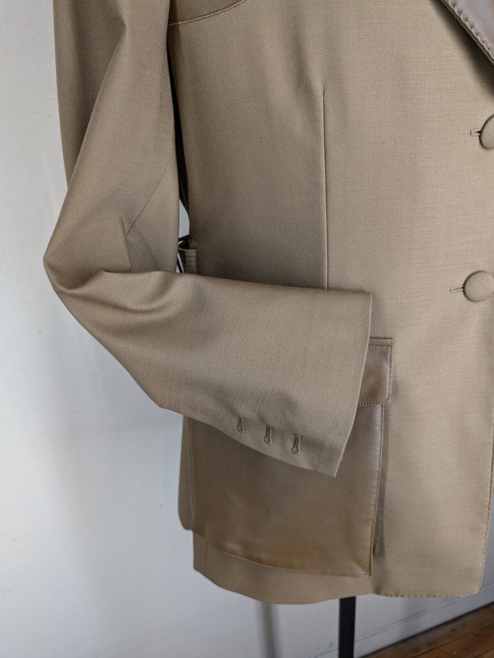 BR X PETER DO NEW Tuxedo Utility Blazer Wool +Leather To Fit US Size 44 ...