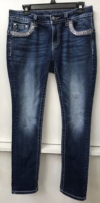 Miss Me Mid Rise Skinny Jeans Embellished Sequins Rhinestones Flap ...