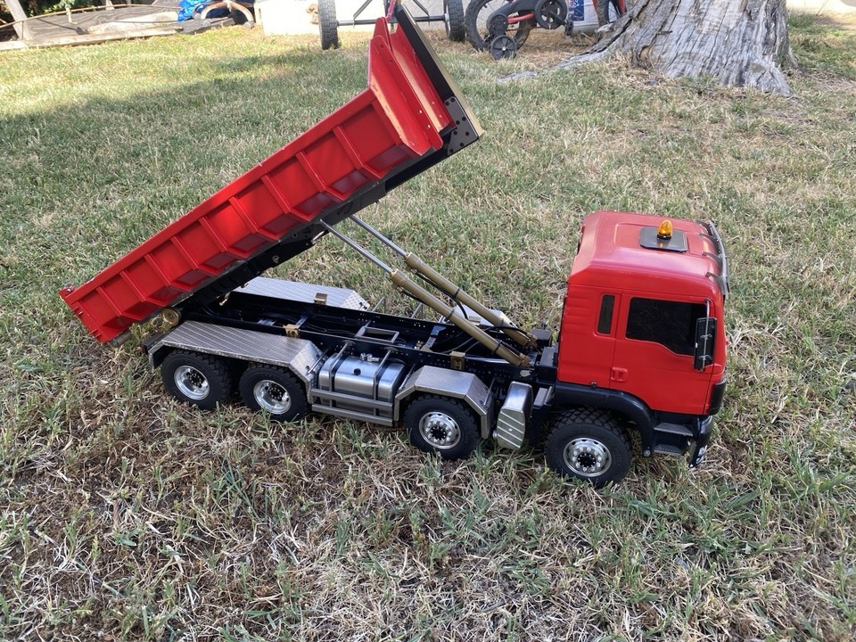 8x8 1/14 Hydraulic RC Dumper Tipper Car Metal Full Dump Truck W/ Sound ...