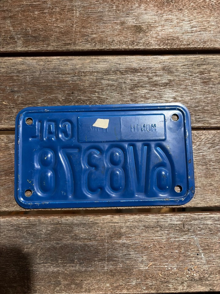 1986 California MOTORCYCLE License Plate 6V8378 | eBay