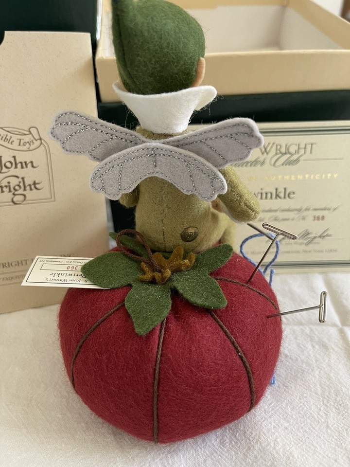 NIB 1998/1999 R JOHN WRIGHT Collectors Club PERIWINKLE Felt Doll #368 ...
