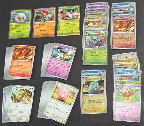 Pokemon Card Lot 114 Cards SVI TEF OBF TWM Mixed Base Rev Holo Lot of ...