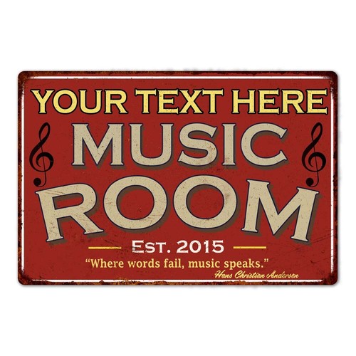 Personalized Music Room Sign Band Room Decor Instrument Your Name ...