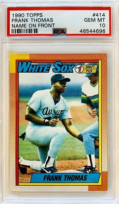 1990 Topps Frank Thomas Rookie Card #1 Draft Pick “Name On Front” PSA ...