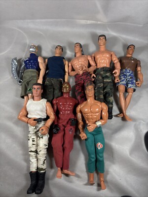 Huge Lot of 8 Vintage GI Joe 12 inch Action Figures, 1996 Hasbro, Army ...