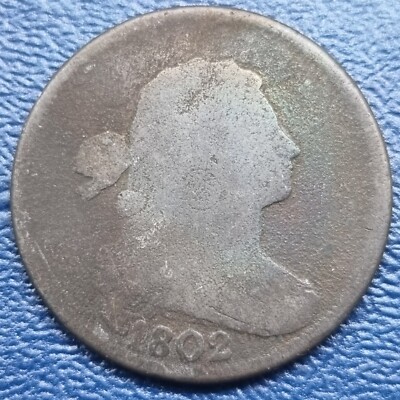 1802 Draped Bust Large Cent 1c Early Copper Coin Circulated #71263 | eBay