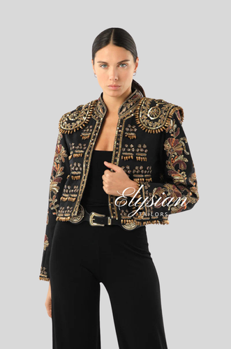Embroidered Matador Jacket For Men With Shoulder Pad Cosplay Bull ...
