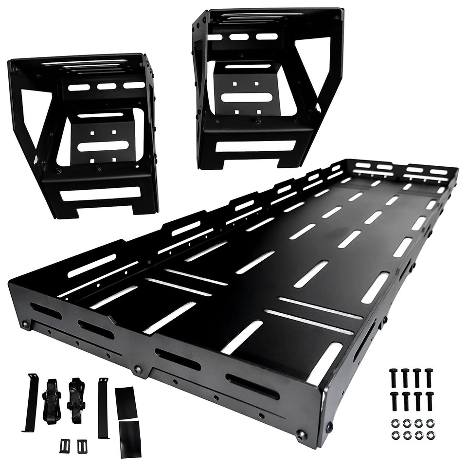 Fit 76-24 Jeep Wrangler Rear Cargo Basket Rack Spare Tire Utility ...