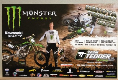 *DAKOTA TEDDER*SIGNED*AUTOGRAPHED*POSTER*KAWASAKI*MONSTER*COA ...