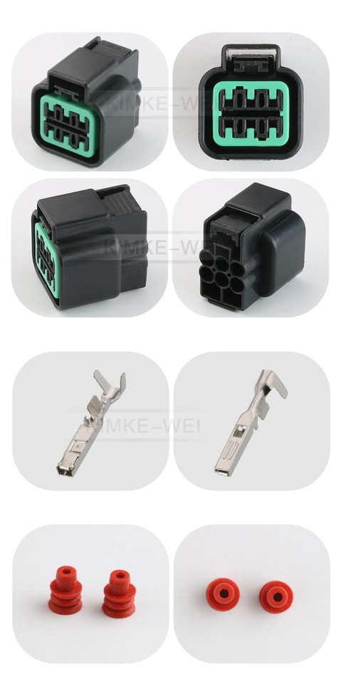 6 Pin KUM Car Headlight Male Female Connector Plug Kit For KIA Hyundai ...
