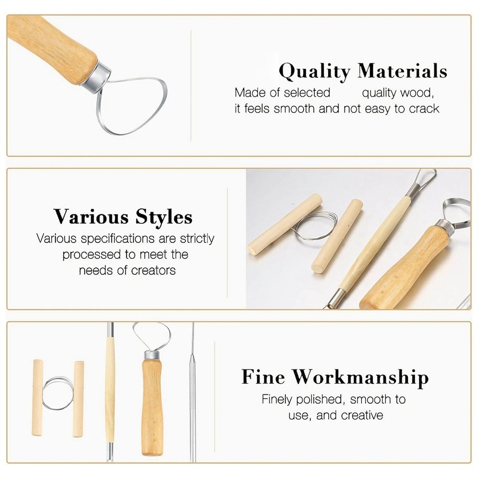 9PCS Clay Sculpting Tool Set - Easy to Use Trimming and Carving Tools ...