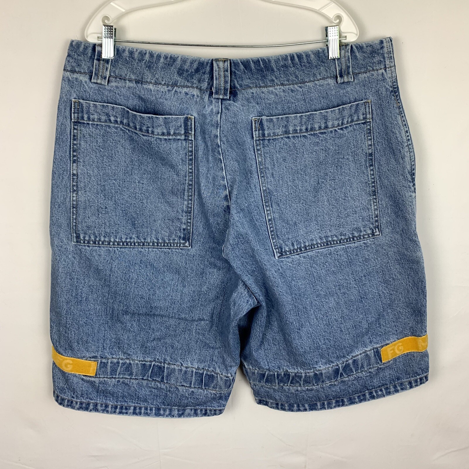 Marithe Francois Girbaud Taped Shuttle Denim Jean Shorts Light Blue ...