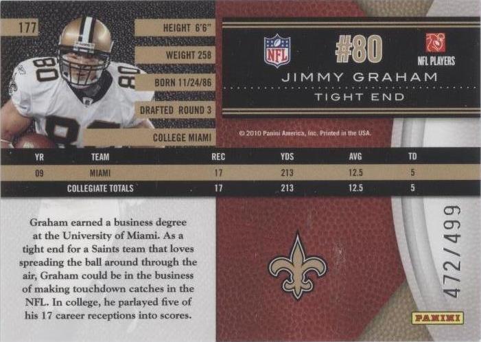 2010 Panini Limited Jimmy Graham #177 for sale | eBay