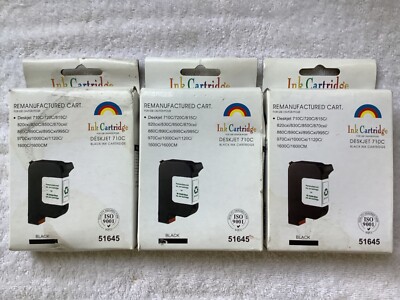 Black New Remanufactured Ink Cartridge 45 for Hp Deskjet 710C 815C 995C ...