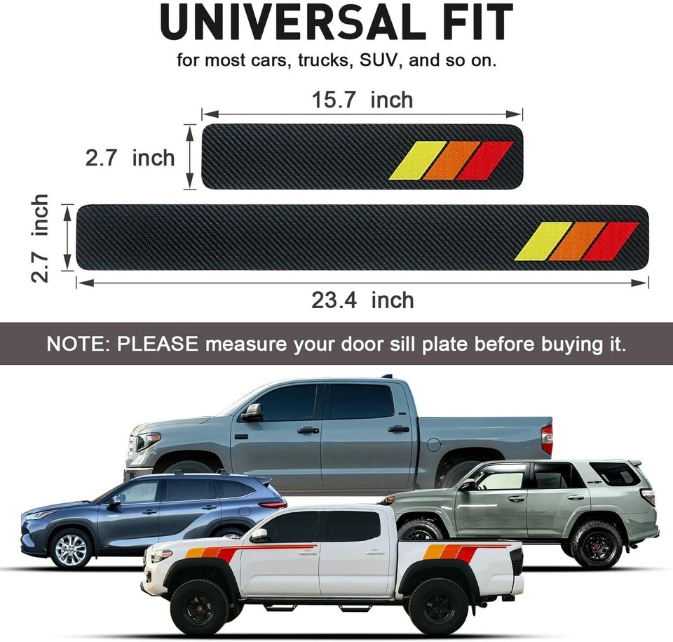 For Toyota 4Runner Set Car License Plate Frame + Door Sill Protector ...
