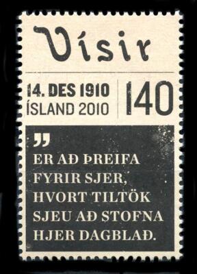 Iceland: 2010 Visir Newspaper Centennial (1213) MNH | eBay