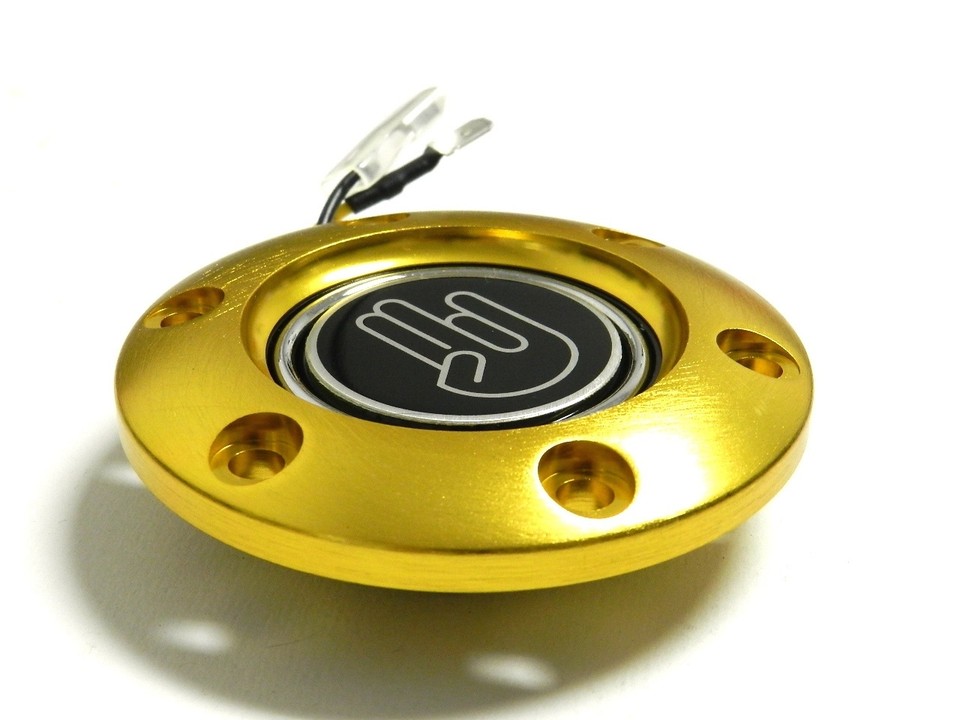 GOLD BILLET RING & SHOCKER HORN BUTTON FOR RACING STEERING WHEELS E | eBay