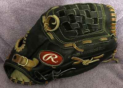 12.5" Rawlings GSO125BT Baseball Mitt RHT Leather Fastback Model Black ...
