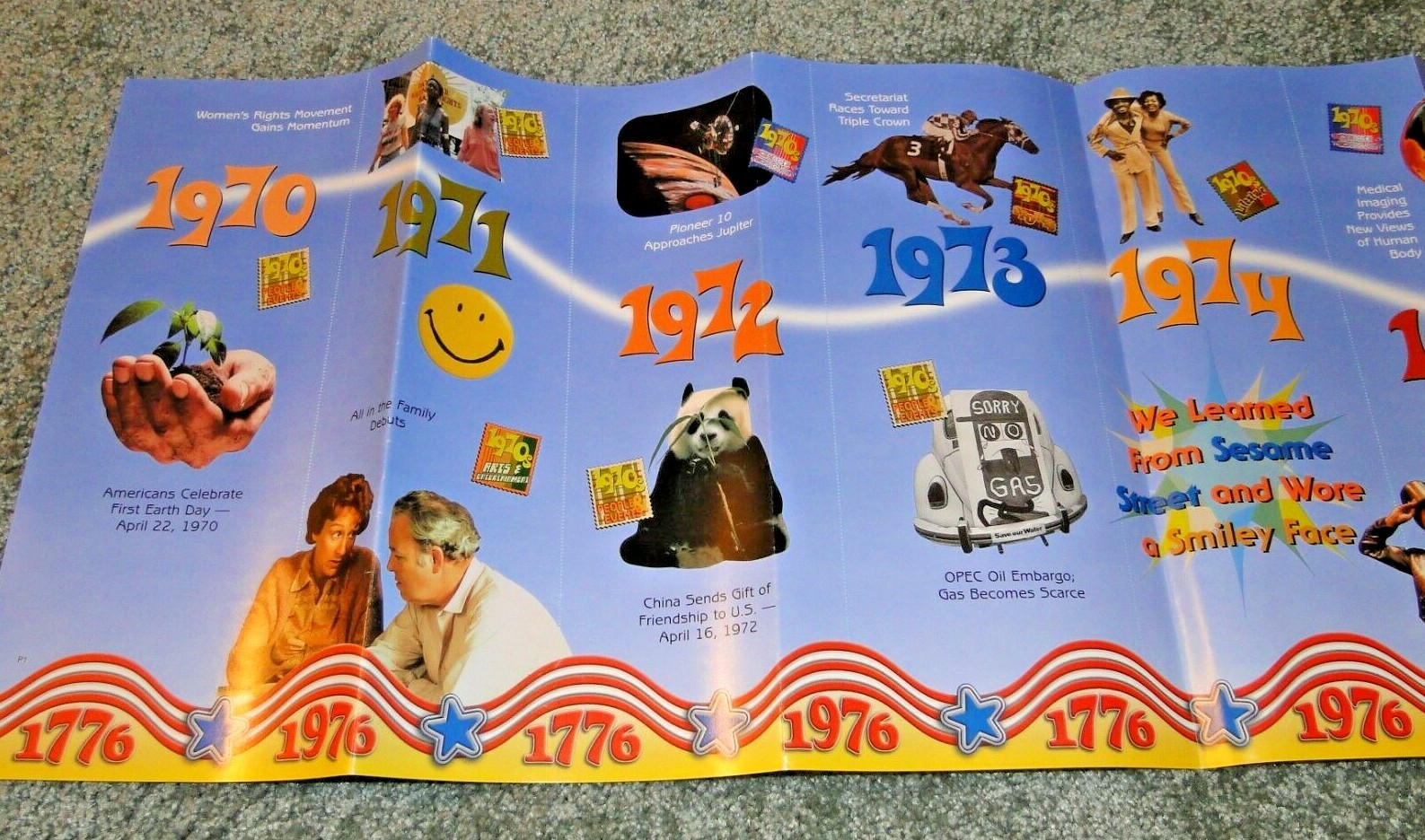 USPS CELEBRATE THE CENTURY 47 x 12" PROMOTIONAL STAMP POSTER - 1970's ...