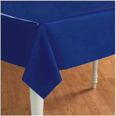 Dark Blue Tablecloth Washable Plastic Rectangle Waterproof Reusable 274 ...