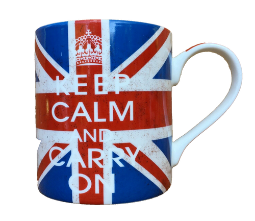 Kent Pottery Union Jack British Red White Blue Flag Mug Smoked Look ...