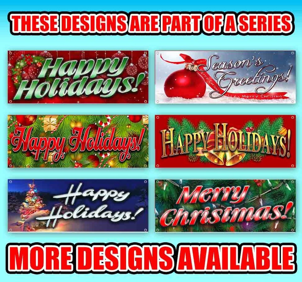 HAPPY HOLIDAYS Advertising Vinyl Banner Flag Sign Many Sizes USA ...