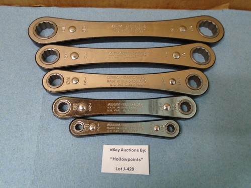 Craftsman USA vintage 5 Pc. Ratchet Box End Wrench Set 1/4" thru 7/8 I ...