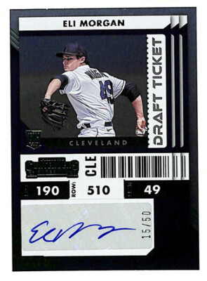 2022 Panini Contenders Eli Morgan 15/50 green auto rookie card ...