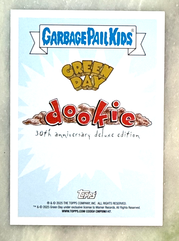 Green Dave 2024 Topps Garbage Pail Kid Green Day Dookie 30 Year Blue ...