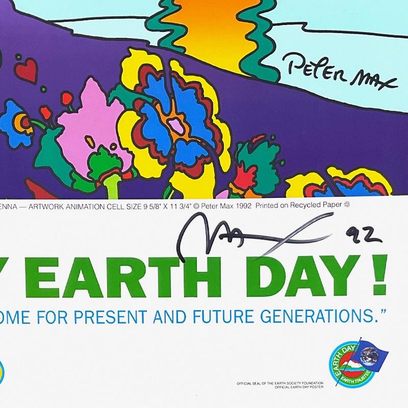 Peter Max Earth Day Hand Signed Poster, LOA | eBay Australia