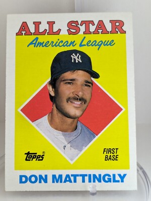 1988 Topps - All Star #386 Don Mattingly, New York Yankees, Mint ...