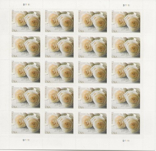 Wedding Invitations -White Rose Roses Forever Stamps Complete sheet 20 ...