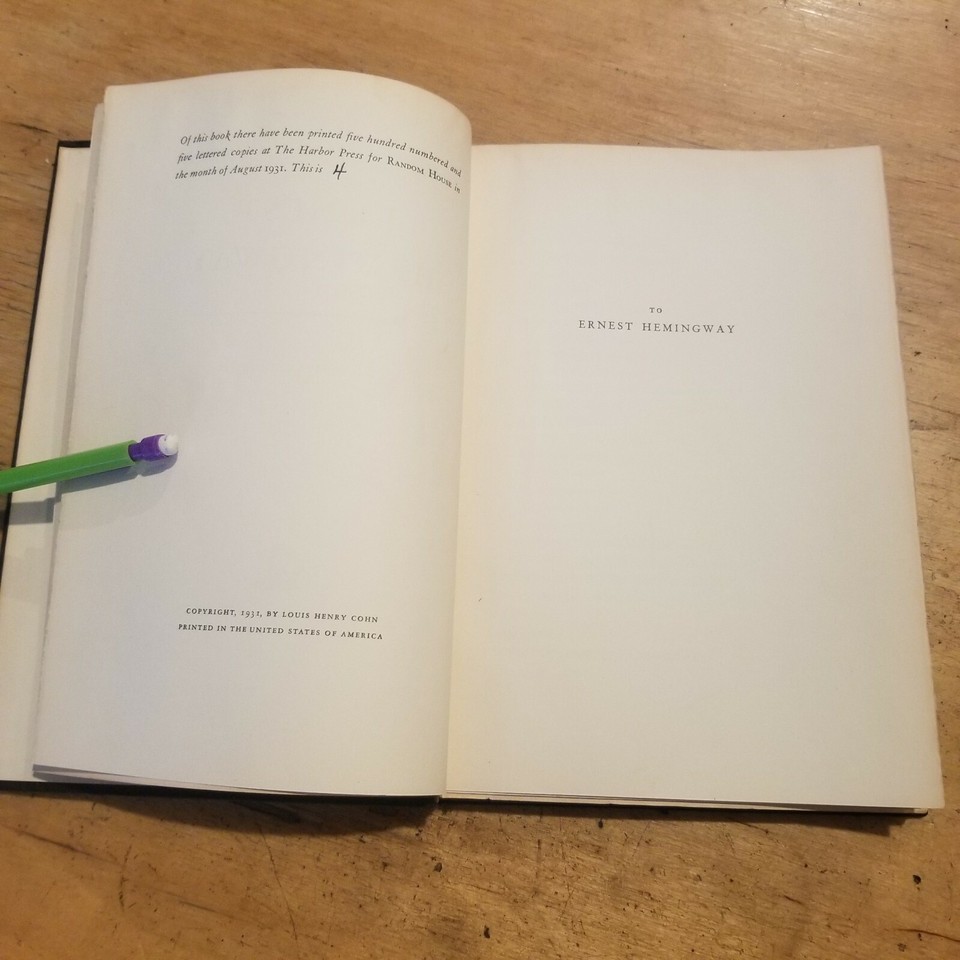 Louis Henry Cohn ~ Bibliography of the Works of Ernest Hemingway ...
